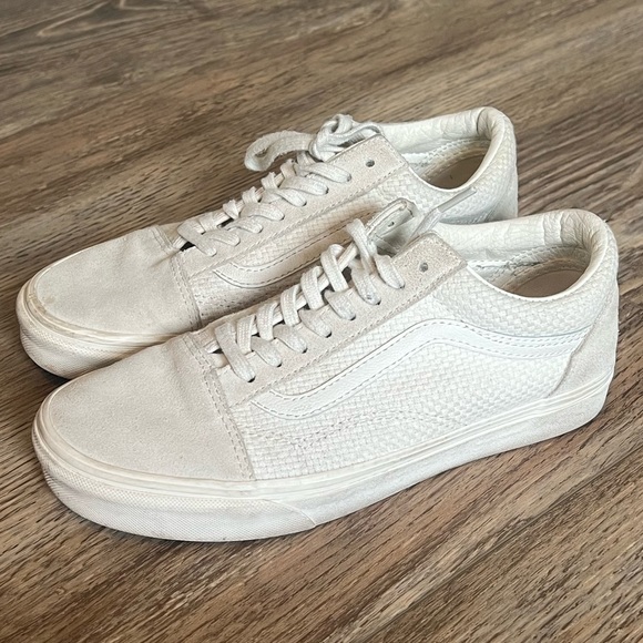 Vans | Shoes | Cream Woven Old School Vans | Poshmark